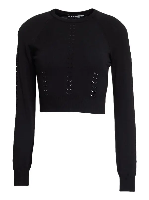 Dolce & Gabbana Minimalist Solid Color Knit Sweater - Black