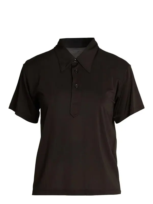 MAISON MARGIELA Solid Color Polo Shirts - Black
