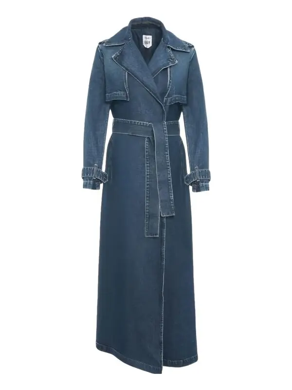 Liu Jo Belted Denim Trench Coat - Blue