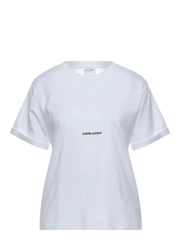 Saint Laurent Solid Basic T-shirt - White