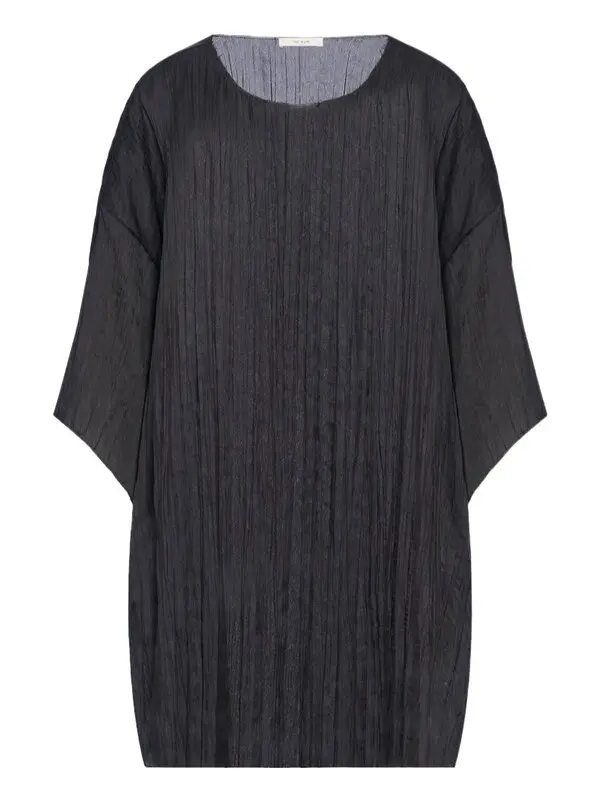 THE ROW Catena Top In Pleated Silk - Black