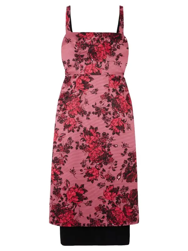 EMILIA WICKSTEAD Floral-print Faille Midi Dress - Red