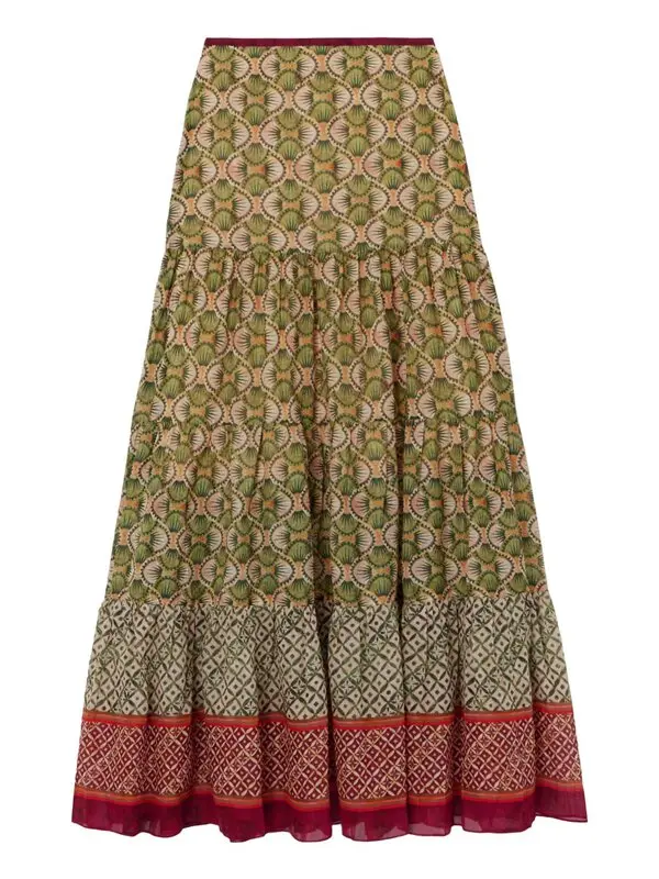 Saloni Isabel Printed Cotton Maxi Skirt - No