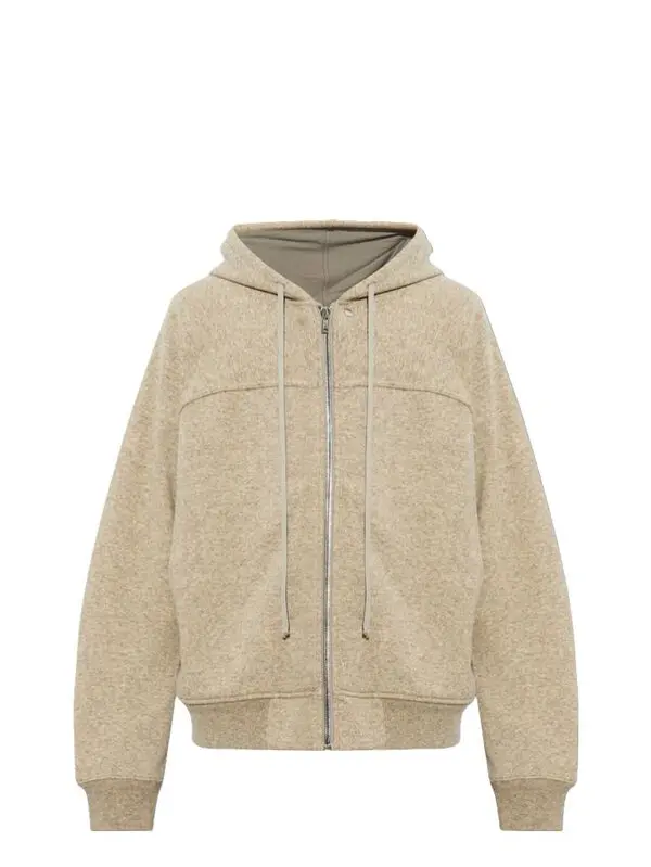 Rick Owens Zip-up Drawstring Hoodie - Beige