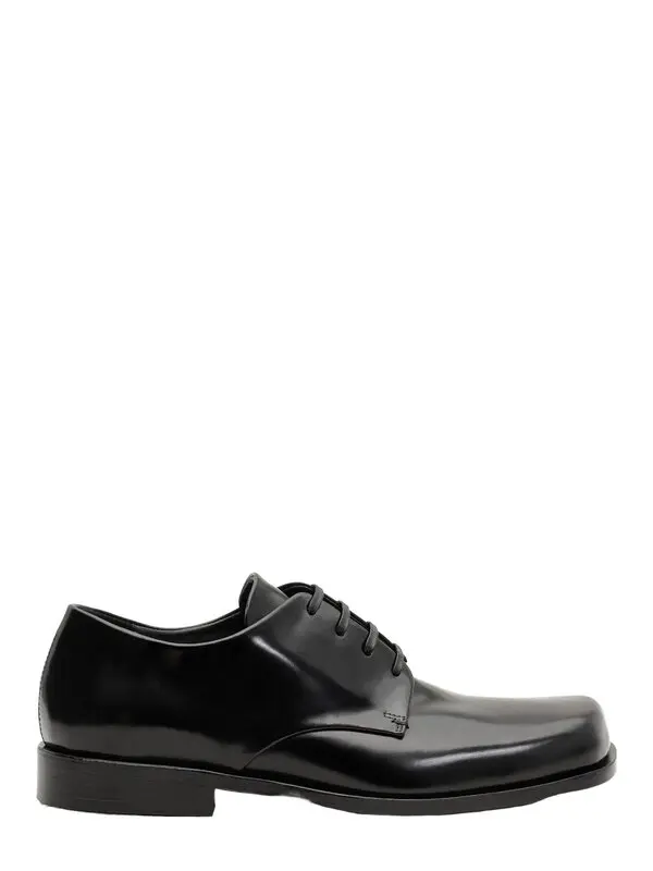 AMI Paris Glossed Leather Derby Shoes - Black