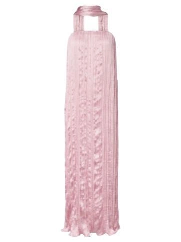 Posse Esme Scarf-detail Satin Maxi Dress - Pink