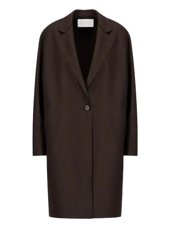 Harris Wharf London Button-front Coat - Dark Brown