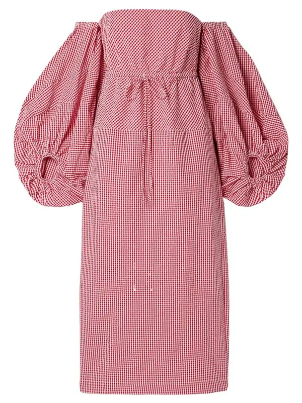 Rosie Assoulin Cotton-seersucker Midi Dress - No