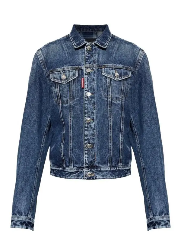Dsquared2 Dark Highlight Mini Front Jean Jacket - Blue