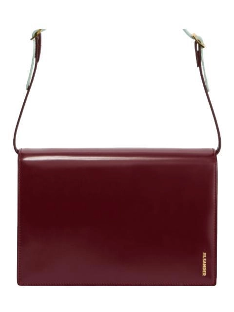 JIL SANDER File Small Leather Shoulder Bag - Cherry