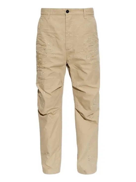 Dsquared2 Casual Trousers With Belt Loops - Beige