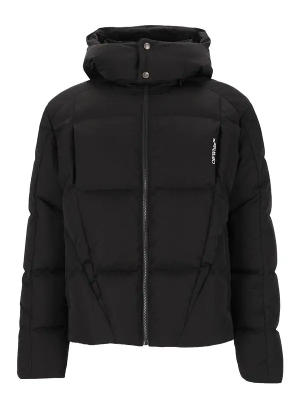Off-White Hooded Zip-up Jacket - Black