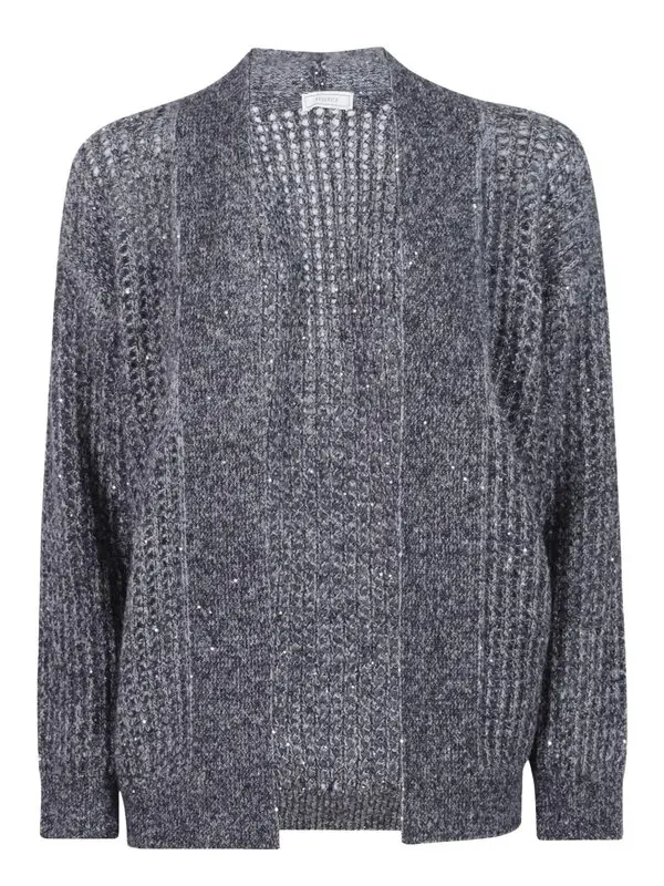 Peserico Long-sleeved Cardigan - Grey
