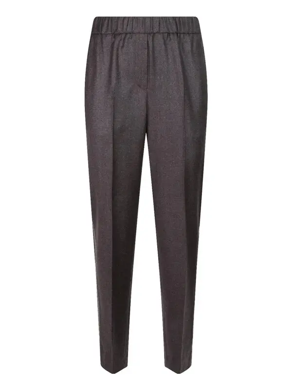 Peserico Elasticated Waistband Pleated Trousers - Black