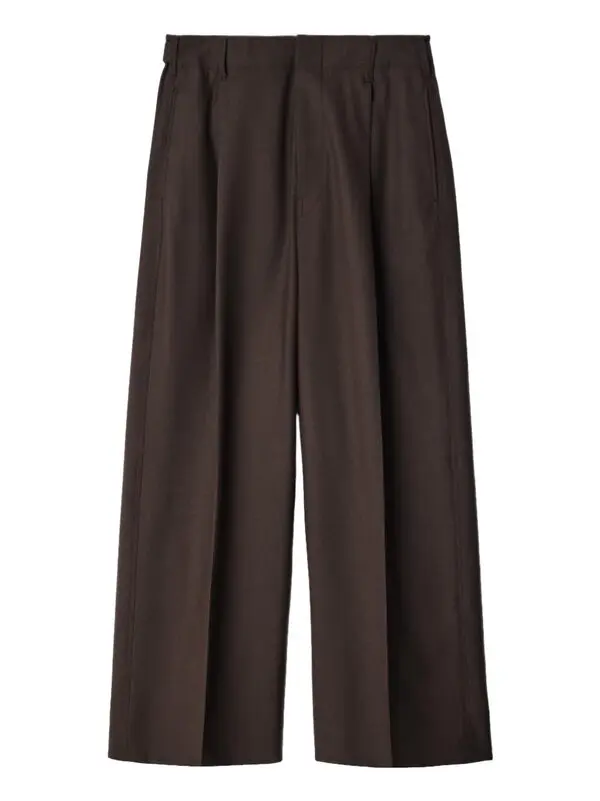 LEMAIRE Single-pleat Tailored Pants In Tropical Wool Blend - Moss