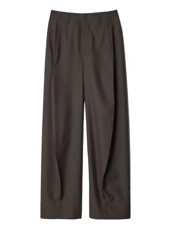LEMAIRE Tropical Wool-blend Baggy Pants - Moss