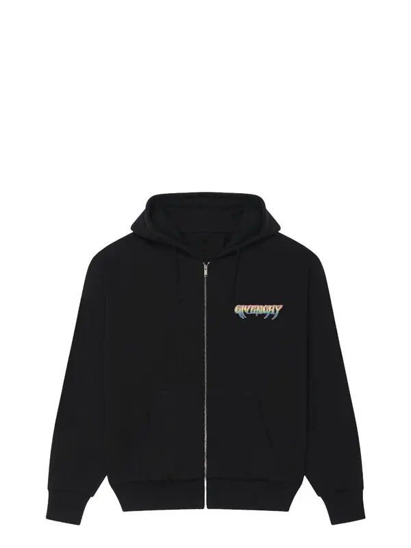 Givenchy Graphic Printed Zipped Hoodie - Black