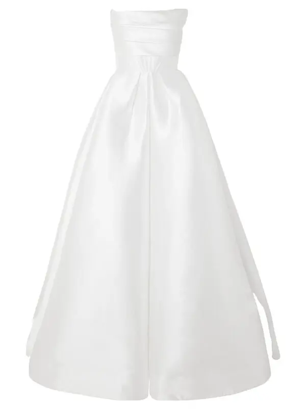 Alex Perry Strapless Draped Satin-faille Gown - No