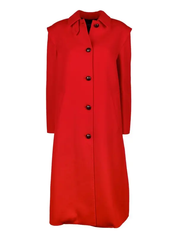 Max Mara Long-sleeved Overcoat - Red