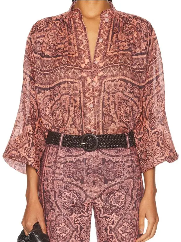 Zimmermann Ottie Tunic Top - Pink