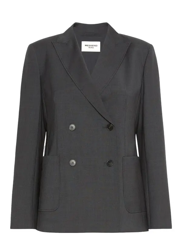Max Mara Woolen Cloth Blazer - Dark Gray