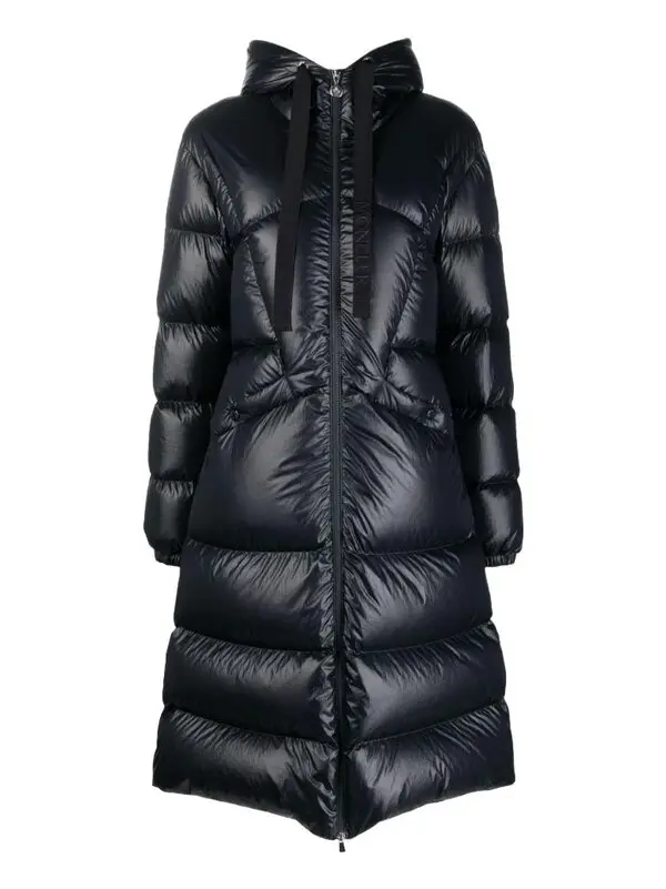 Moncler Selenga Long Hooded Padded Jacket - Midnight Blue