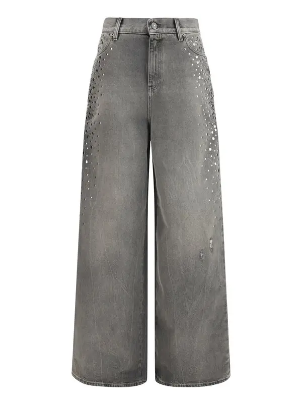 GOLDEN GOOSE Melody Stud Degraded Jeans - Gray