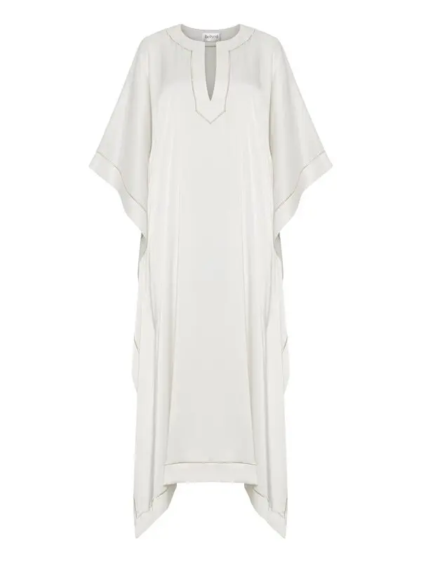 BELYED HANDCRAFT Elara Silk Crepe Kaftan - White