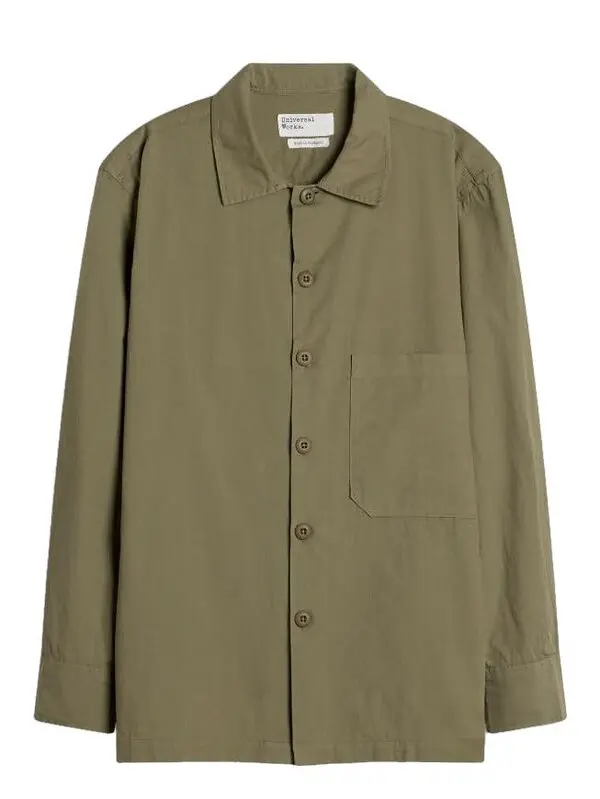 Universal Works Slub Shirting Fatigue Shirt - Olive