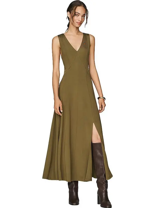 Anthropologie Slinky Knit Midi Dress - Olive