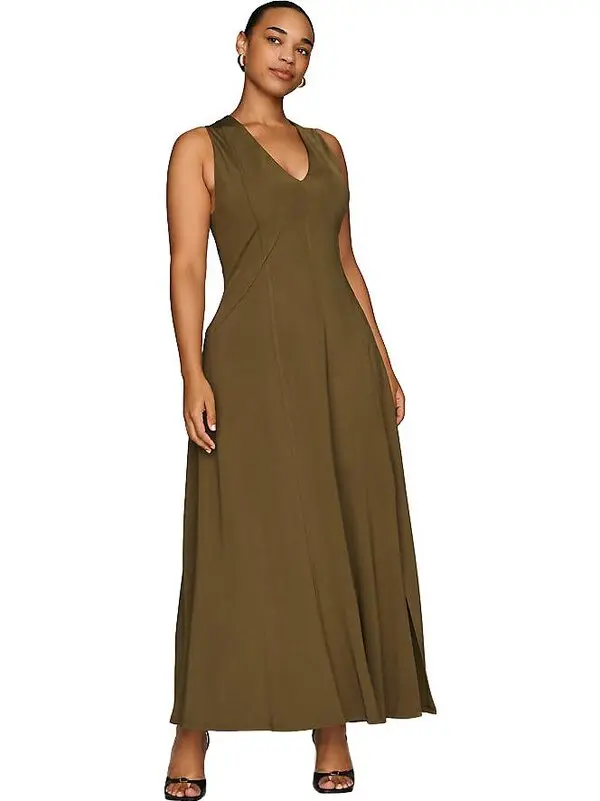 Anthropologie Slinky Knit Midi Dress - Olive