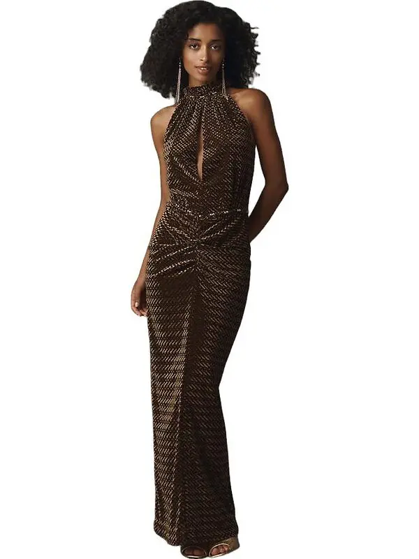 SABINA MUSAYEV Lopez Velvet Maxi Dress - Olive
