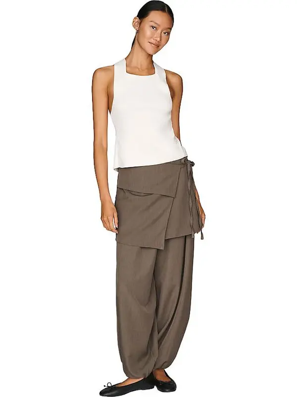 MUSE ASSEMBLY Milly Wrap-skirt Trousers - Grey