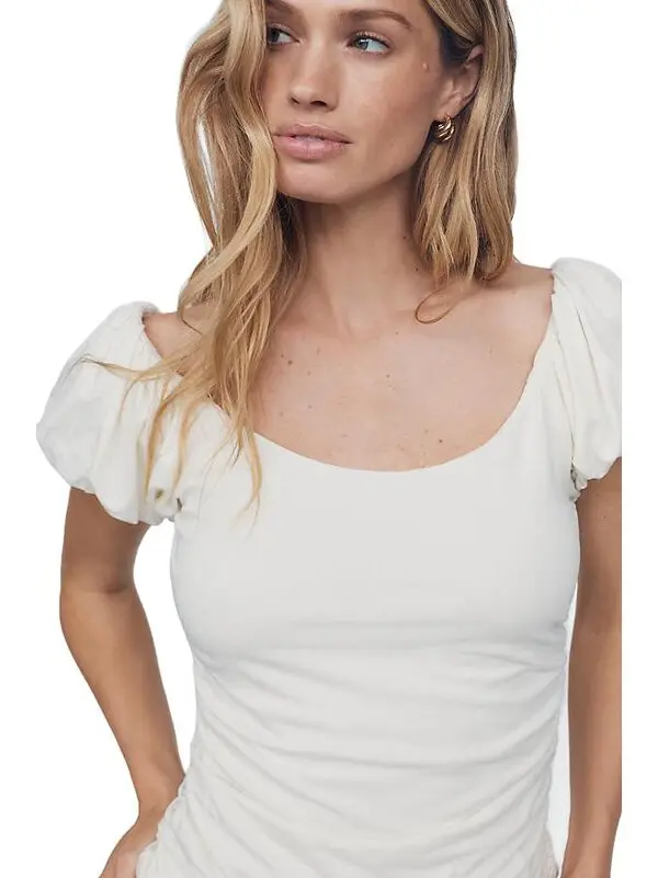NATION LOS ANGELES Angelica Ruched Tee - Ivory