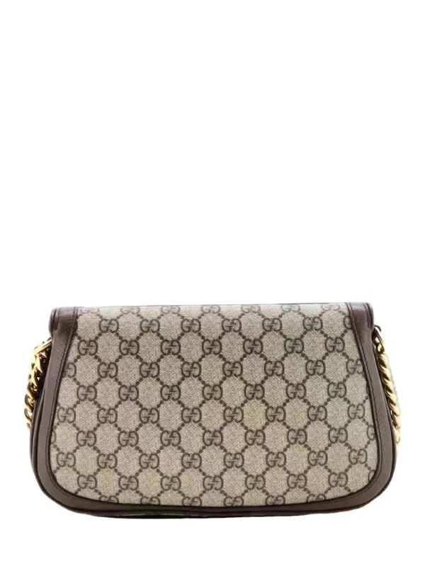 Gucci Blondie Nm Chain Flap Bag Gg Coated Canvas Small Shoulder Bag - Brown