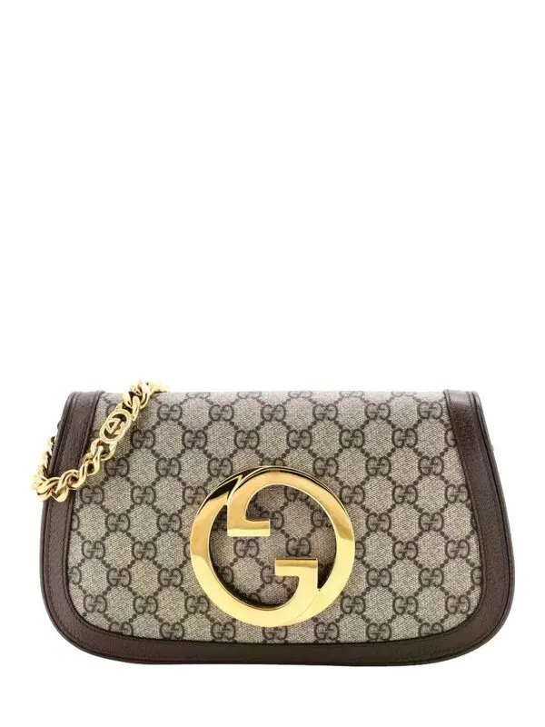 Gucci Blondie Small Gg Coated Canvas Chain Flap Shoulder Bag - Brown