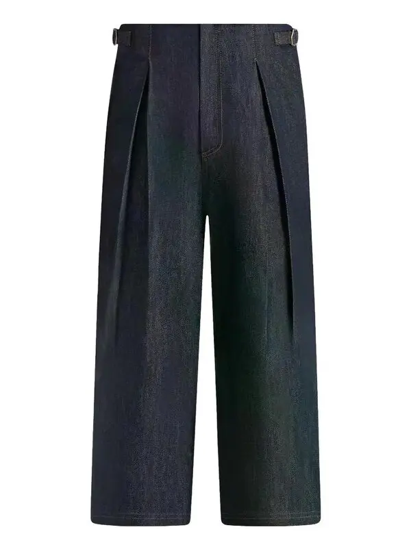 Manière De Voir Lio Box-pleat Wide-leg Denim Jeans - Blue