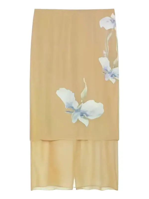Givenchy Iris Layered Midi Skirt - Neutrals