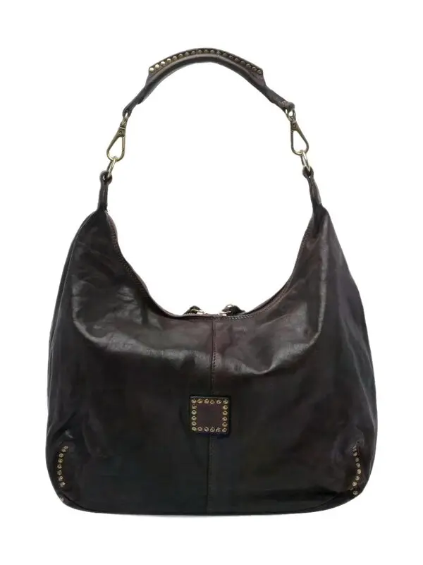 CAMPOMAGGI Studded Leather Shoulder Bag - Brown