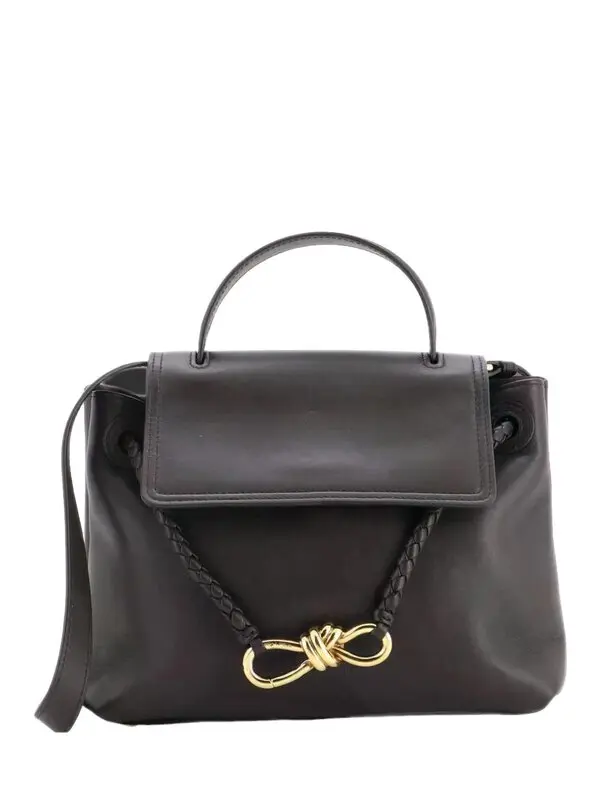 Bottega Veneta Ciao Ciao Top Handle Bag Leather With Intrecciato Detail Small Satchel - Brown