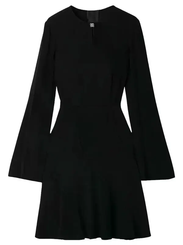 Givenchy Ruffled Long-sleeve Mini Dress - Black