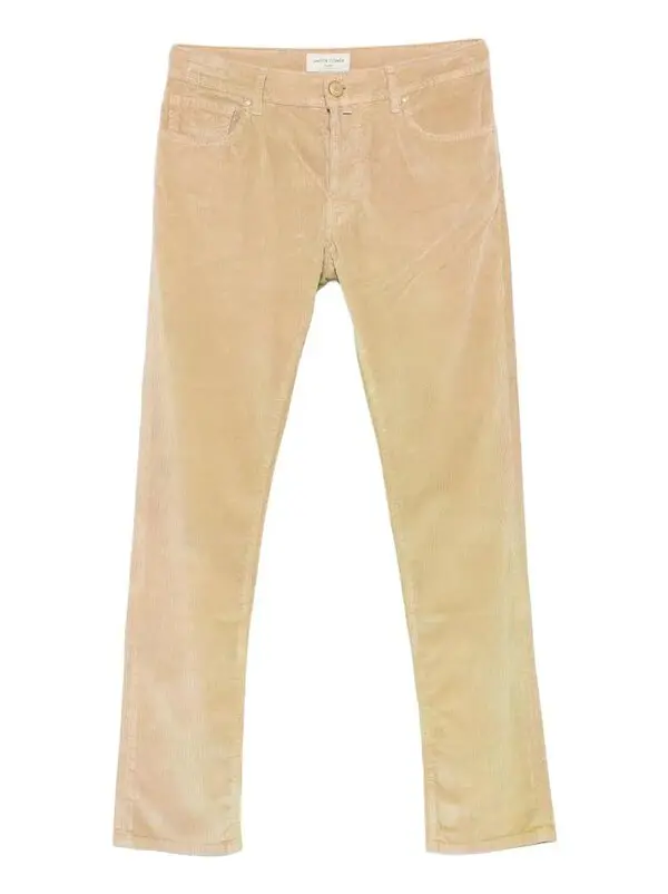 Jacob Cohen Corduroy Logo-patch Trousers - Neutrals
