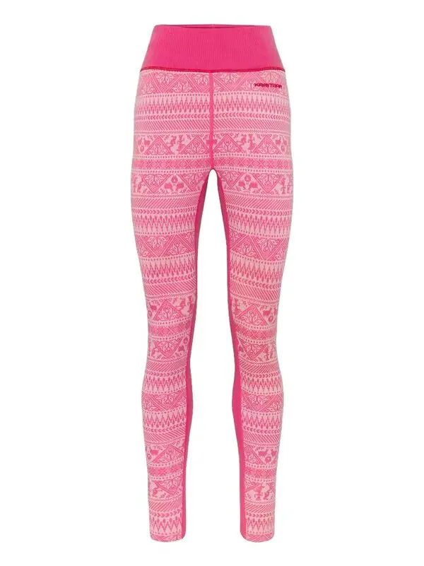Kari Traa Fair-isle Pattern Performance Leggings - Pink