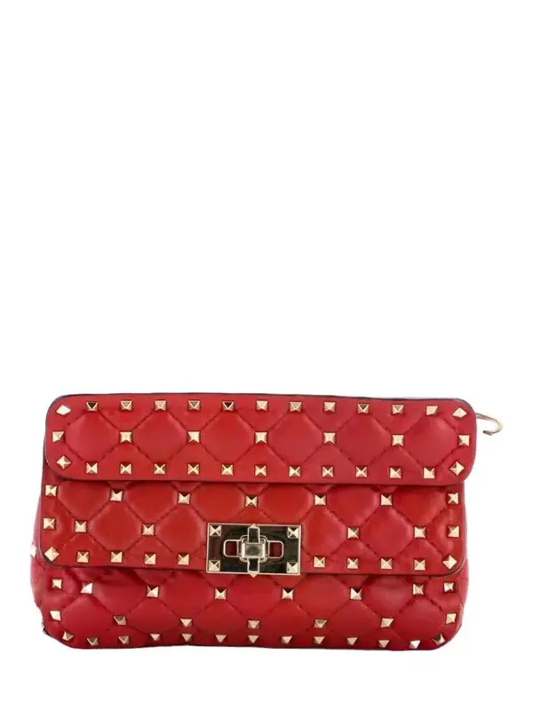 Valentino Garavani Quilted Leather Rockstud Spike Small Crossbody Bag - Red