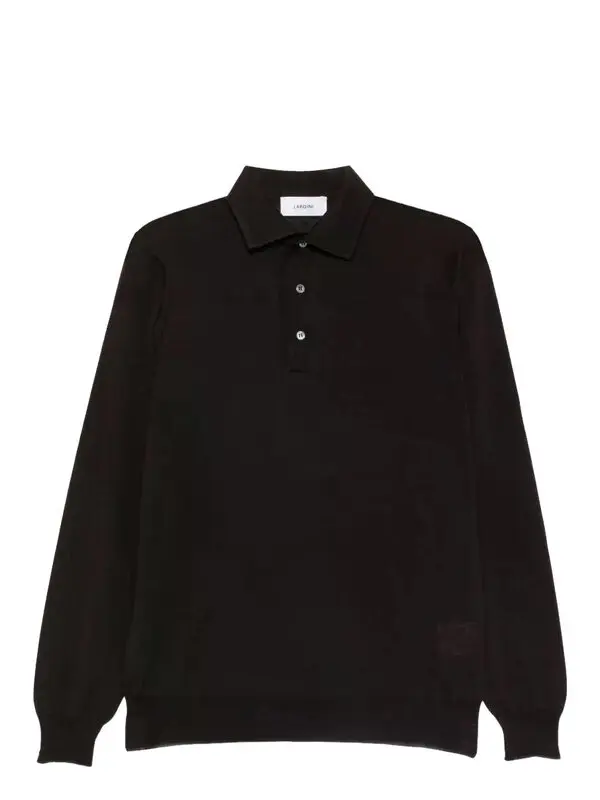 LARDINI Long-sleeve Polo Shirt - Brown