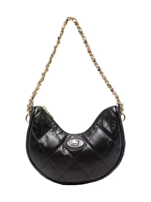 Burberry Horseshoe Quilted Leather Crossbody Bag - Black