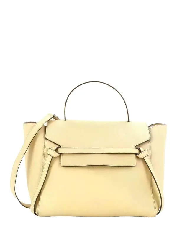 Celine Belt Bag Textured Leather Shoulder Bag - Yellow