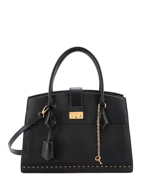 LOUIS VUITTON Cour Marly Handbag Leather With Studded Detail Mm Shoulder Bag - Black