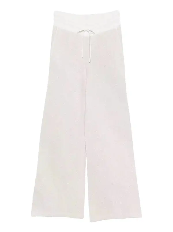 Eleventy Herringbone-knit Drawstring Straight Trousers - Neutrals