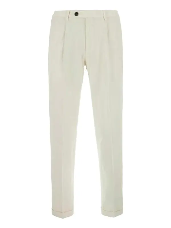 MICHAEL COAL Pleated Turn-up Trousers - Neutrals
